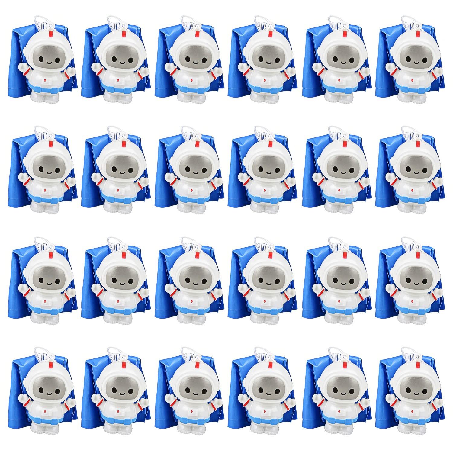 ArtCreativity Astronaut Paratroopers – Bulk Pack of 24 Durable Plastic Parachute Toys for Kids – Perfect for Party Favors, Goodie Bags, and Outdoor Fun for Boys and Girls