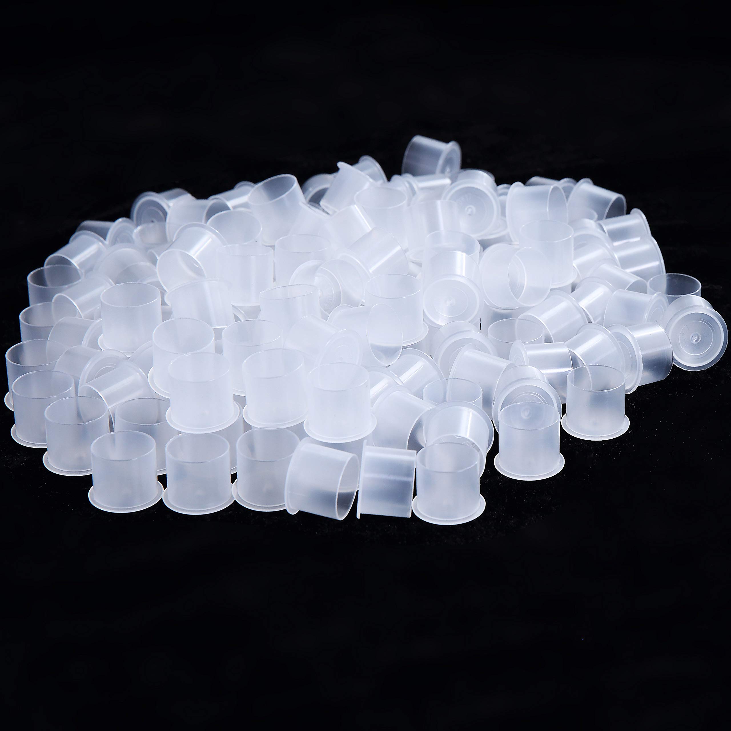 Tattoo Ink Caps Medium,1000pcs White Plastic Disposable Tattoo Ink Cups with Base,Makeup Tattoo Pigment Ink Cap Sizes 13mm Medium for Tattoo Ink,Tattoo Kits,Tattoo Supplies (M)