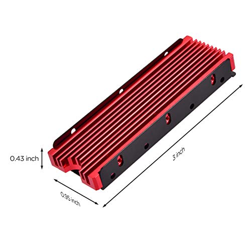 M.2 2280 SSD Heatsink, PCIE NVME or SATA M.2 2280 SSD Double-Sided Heat Sink, M.2 SSD Heatsink for PS5/ PC, Support Samsung 990 980 Pro & WD Black SN770 SN850 - Red