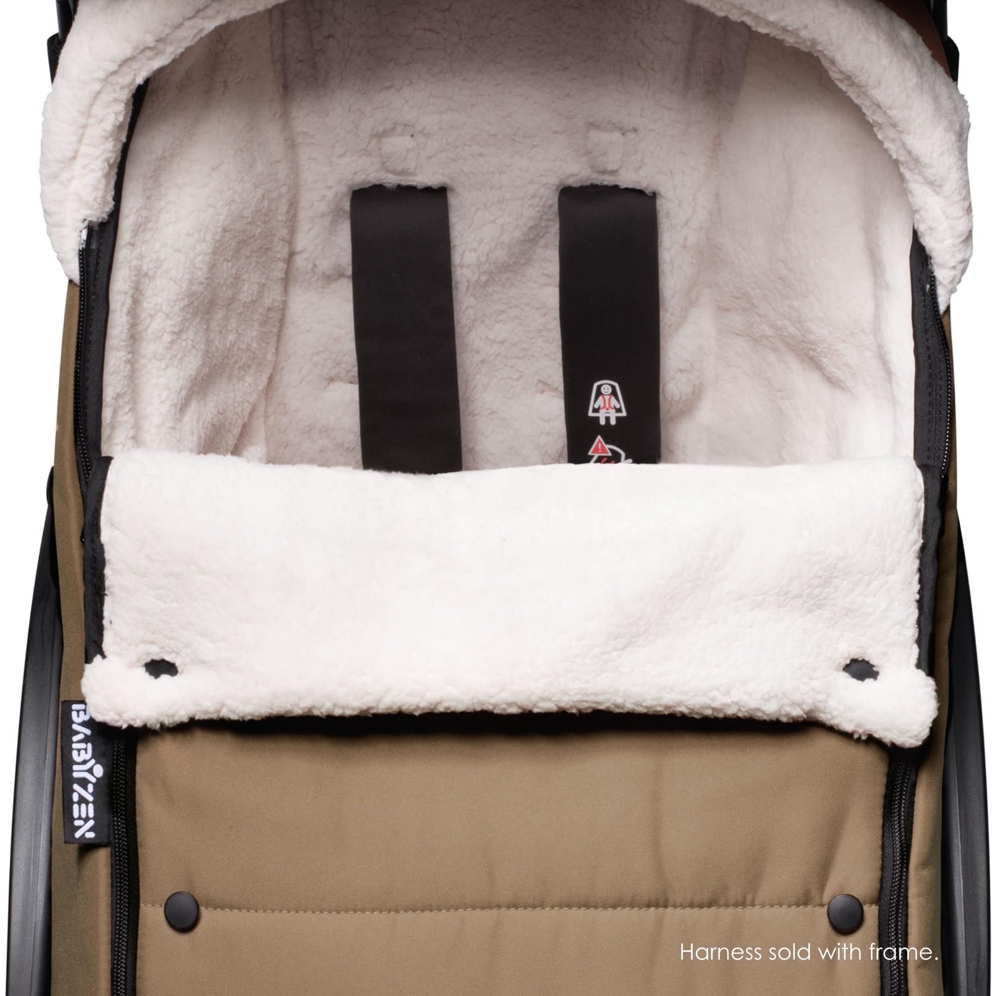 Babyzen YOYO Footmuff, Toffee - Sherpa Lining & Fleece Hood with Drawstring to Keep Baby Warm - Includes Carrying Bag - Machine Washable