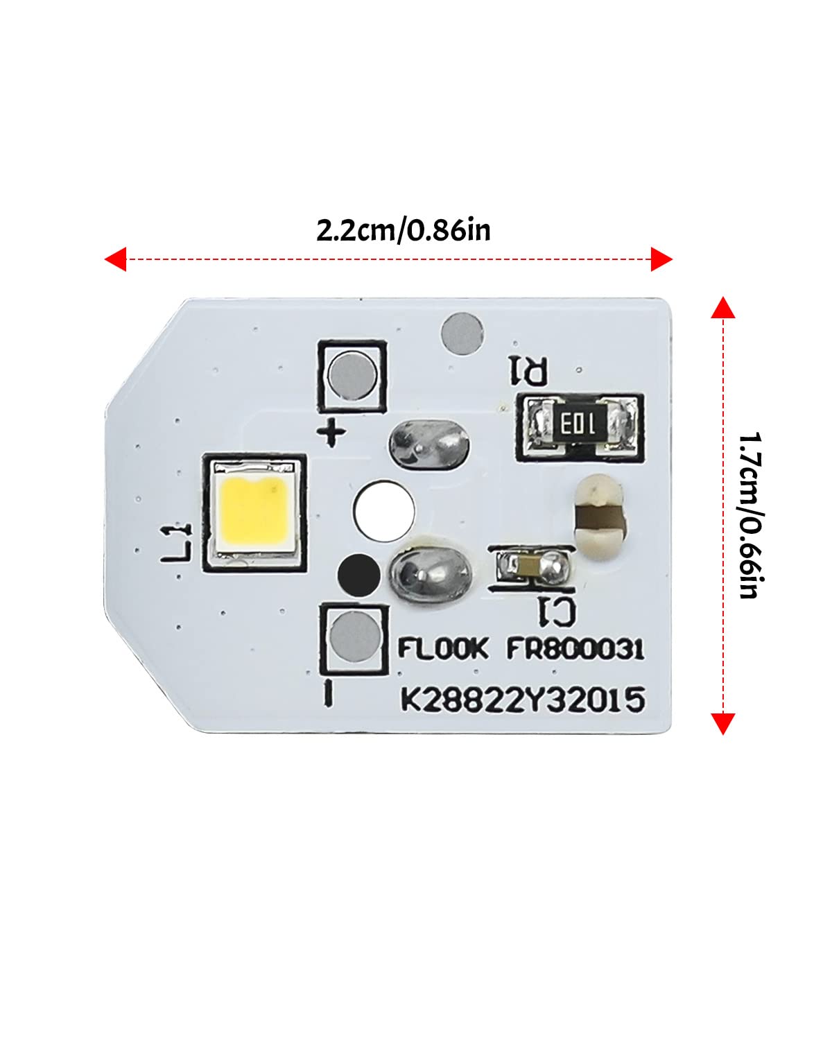 EMIHO WR55X11132 Refrigerator Light Bulb Fit for GE Refrigerator, LED Light Replace WR55X25754 WR55X30602 PS4704284 AP6261806 AP5646375, No Cover Only LED PCB Board
