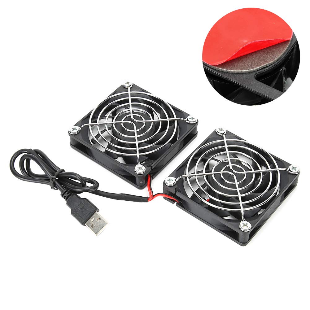 Router Fan Cooler,5V Quiet USB Router Heat Dissipation Dual Cooling Fan,for ASUS RT-AC68U AC86U EX6200 for Tengda AC15 Router