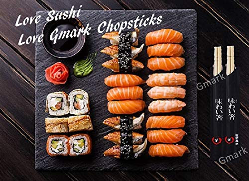 Disposable Chopsticks Pack of 40 Pair, 9" Japanese Style Sleeved Sushi Chopsticks by Gmark GM1038A