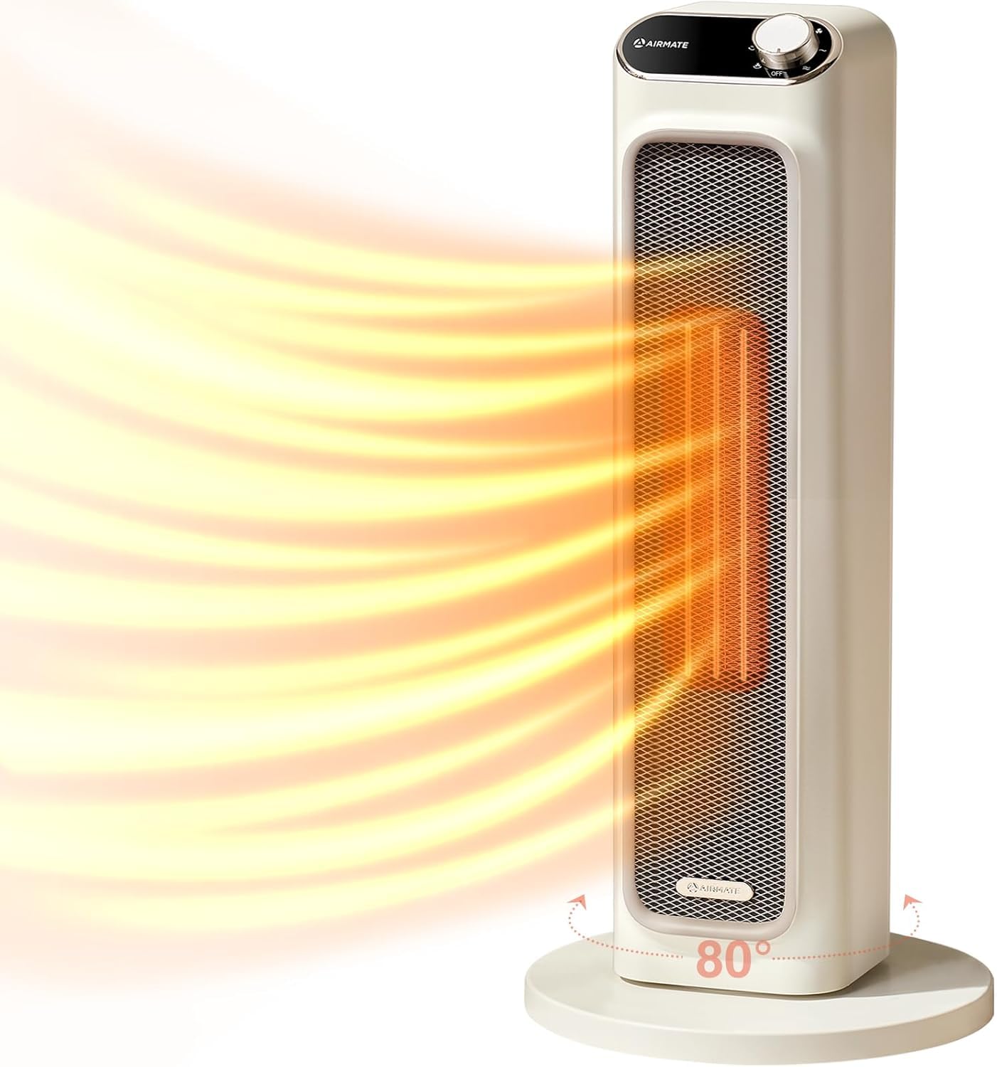 25" Large Space Heater for Indoor Use,Fast Quiet Heating Portable Electric Heater, 80°Oscillating Room Heater for Office, Garage, Bedroom