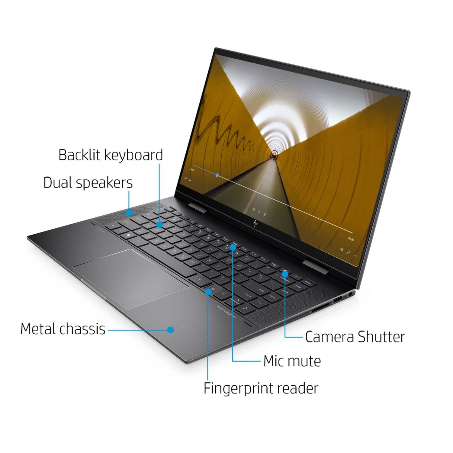 HP 2021 Envy x360 2-in-1 Laptop, 15.6" Full HD Touchscreen, AMD Ryzen 5 5500U 6-Core Processor, 16GB DDR4 RAM, 512GB PCIe NVMe M.2 SSD, Backlit Keyboard, Webcam, Wi-Fi 6, HDMI, Windows 11 Home