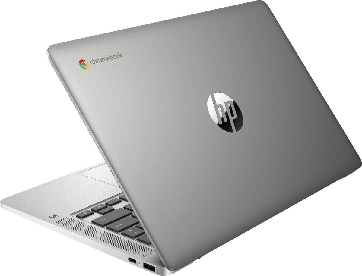 HP 2021 Newest Chromebook 14 Inch FHD 1080P Laptop with Webcam, Intel Celeron N4000 up to 2.6 GHz, 4GB RAM, 64GB eMMC, Webcam, WiFi 5, Chrome OS + NexiGo 128GB MicroSD Card Bundle