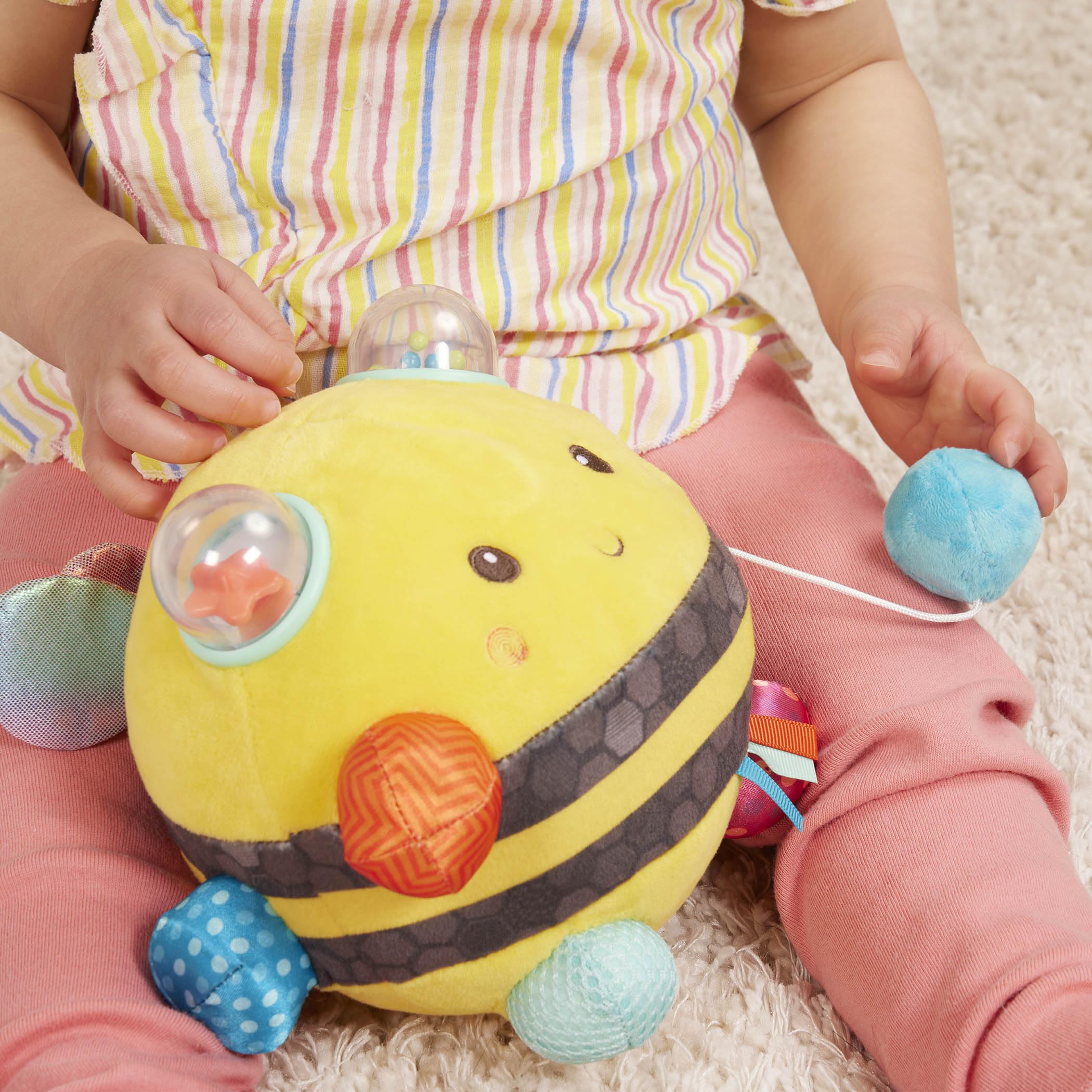 B. Sensory Plush Bumble Bee Baby ,Sensory Baby Toy β Bumpy Plush Bee with Fun Features, Interactive Play, Bumps, Colors, Textures & Sounds, Toys for Infants, Babies,Fuzzy Buzzy Bee β 0 Months +
