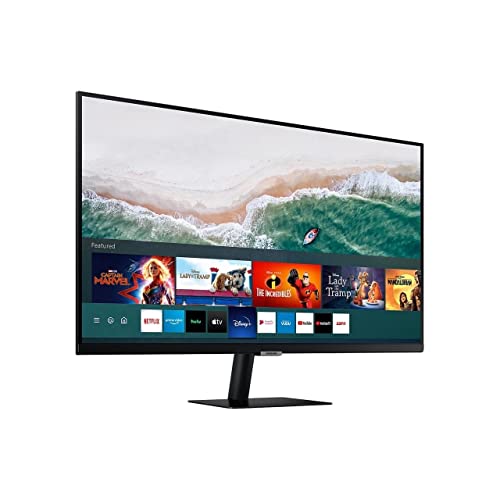 SAMSUNG 27-inch M5 Smart Monitor with Mobile Connectivity, FHD, Remote Access, Office 365 (LS27AM500NNXZA), Black (Renewed)