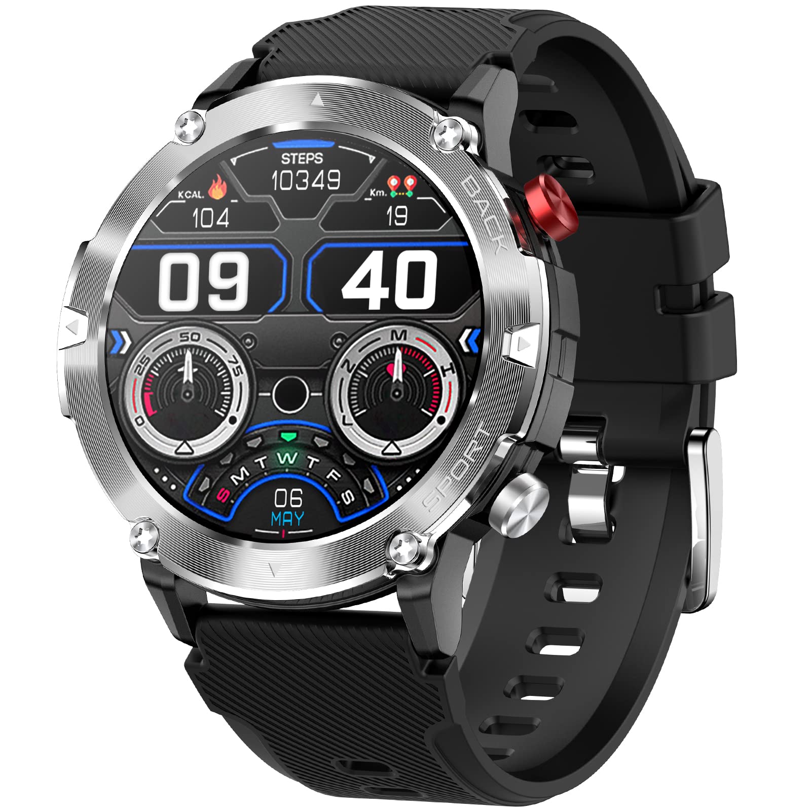 2022 Smart Watch for Men Answer Make Call Activity Tracker 1.32" Touch Screen Fitness Tracker with Heart Rate Sleep Monitor Sports Smart Watches Compatible with Android iPhone Samsung