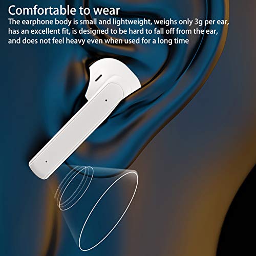 Sunffice Bluetooth Earbuds, Wireless Bluetooth 5.0 Headphones in Ear Earpieces with Charging Case,Hands-Free Headsets with Mic, LED Power Display,Touch Control Earphones for iPhone and Android(White)