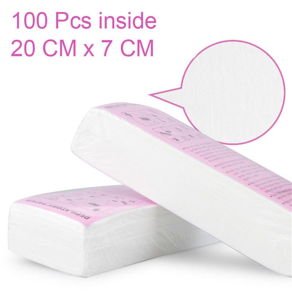 Depilatory Paper,100 Sheet Hair Removal Wax Paper Strips,Disposable Professional Hair Removal Tool Non-woven Waxing Strips,7.9’’ x 2.8’’