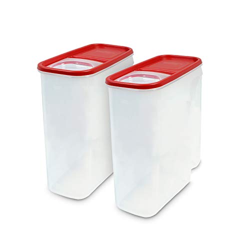 Rubbermaid Premium Modular Food Lids | 2-Pack | 18-Cup Stacking, Space Saving Plastic Storage Containers & Lids Food Storage Containers, Set of 21 (42 Pieces Total), Racer Red