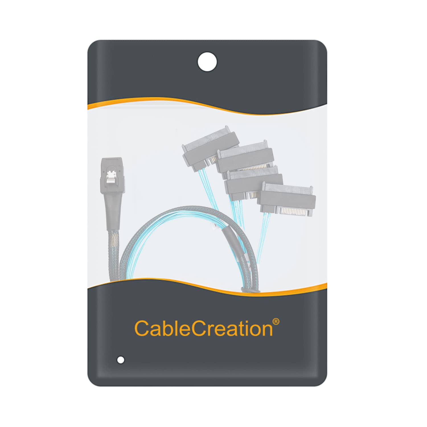 CableCreation Mini SAS Cable with SATA Power, Internal Mini SAS 36 Pin to 4 x 29 Pin Cord with SATA Power, SFF-8087 to SFF-8482 Cable, 3.3 FT