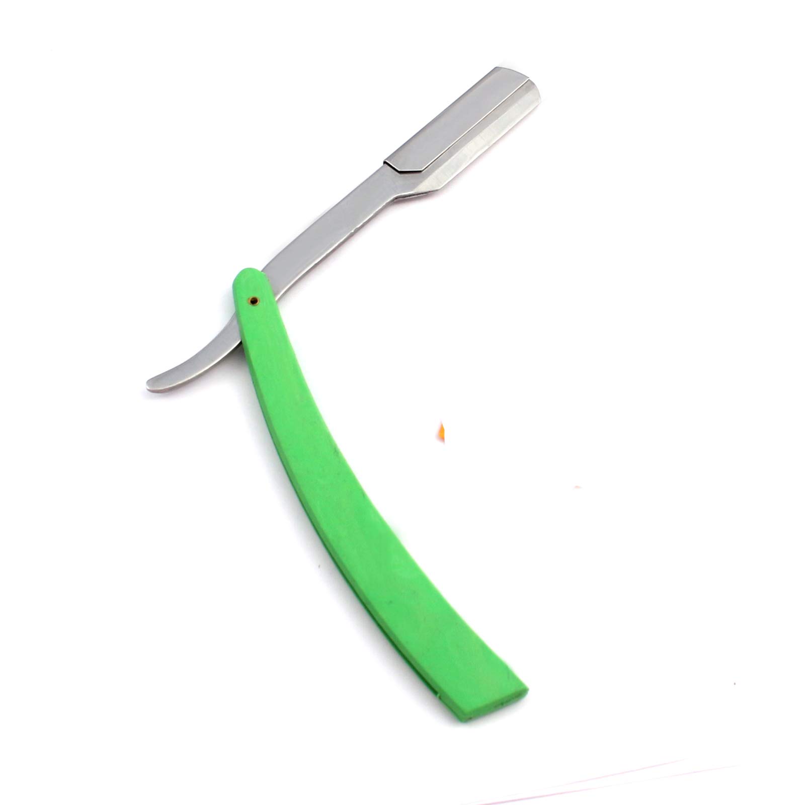 DDP MANUAL FOLDING SHAVING KNIFE BEARD CUTTER SHAVER STRAIGHT EDGE 'DOUBLE BARBER RAZOR GREEN UP TO 22 BLADES (SET OF 11 BLADES)