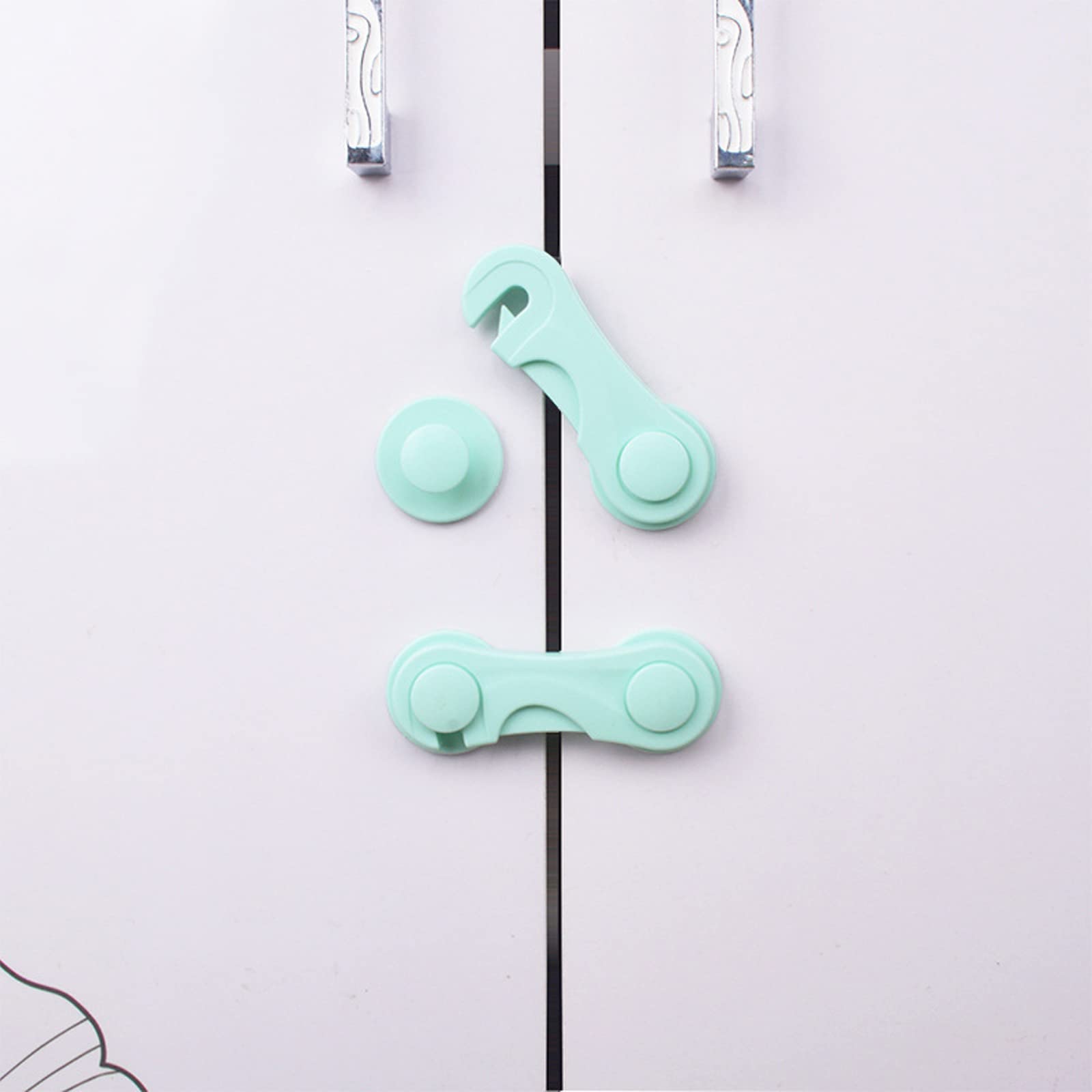 6 Pieces Child Safety Guard Lock Durable Child Proof Locks for Cabinet Doors,Closet Wardrobe,Refrigerator,Drawers 3M Double-Sided Tape Safety Guard Lock