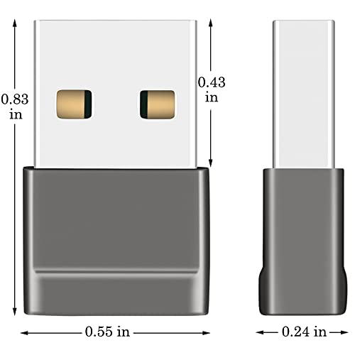 AuviPal USB C Female to USB Male Adapter (4 Pack), USB A Charger to USB Type C Cable Converter for Apple Watch Series 7 8 Ultra SE, iPhone 12 13 14 Plus Pro Max, Samsung Galaxy S20 S21 S22