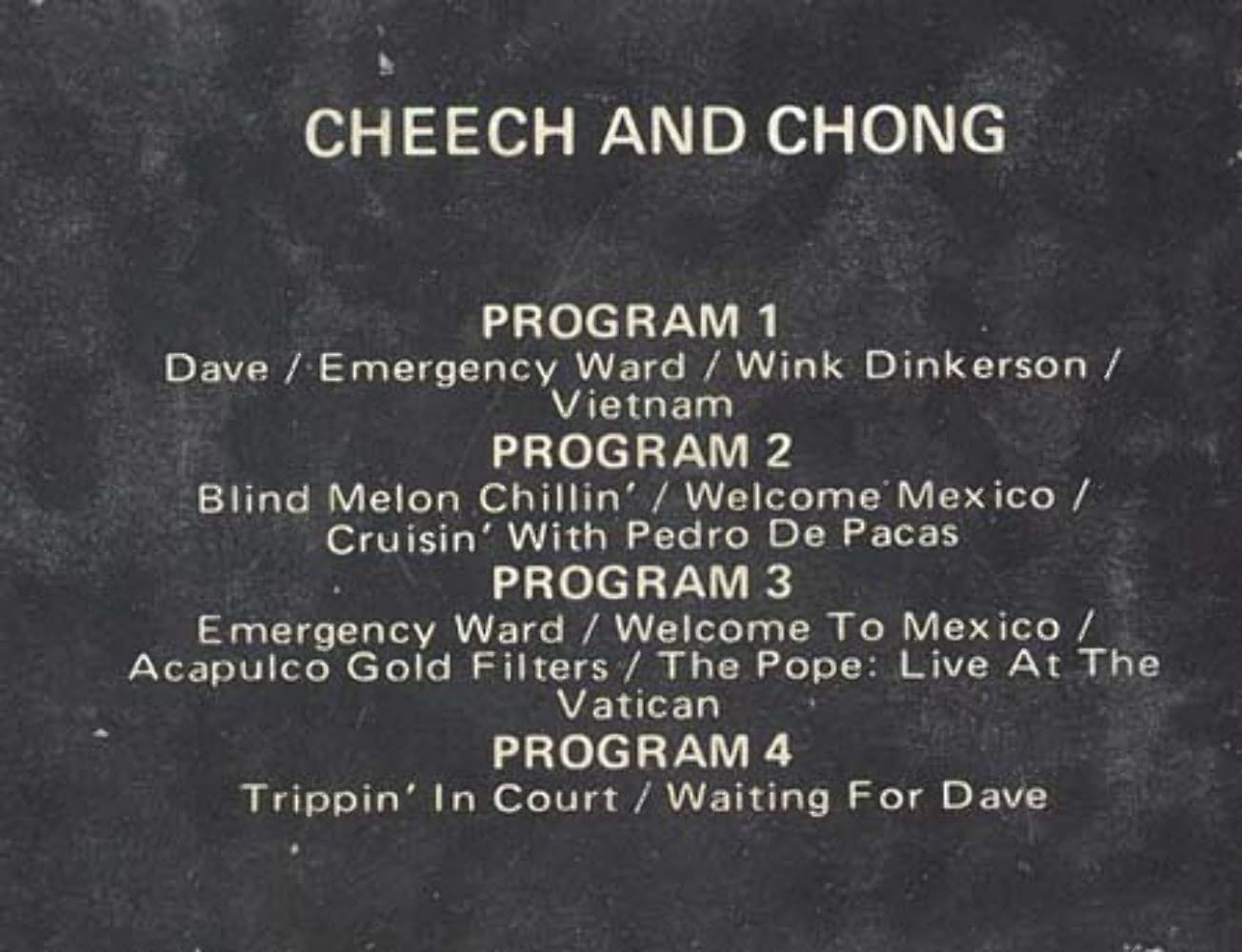 CHEECH & CHONG Self-Titled 8 Track Tape
