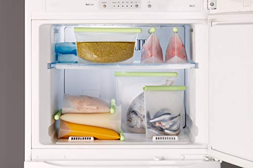 Lekue Reusable Silicone Bags for Airtight Food Storage and Sous Vide Cooking, Set of 3, Frost