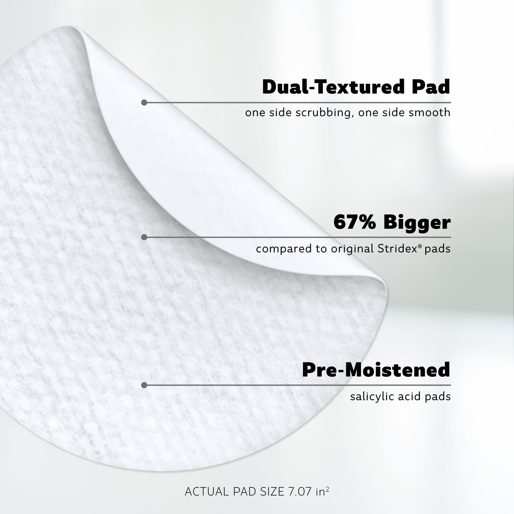 Stridex XL Face & Body Pads, 90 Count, Maximum Strength, Facial Cleansing Wipes, Alcohol-Free Face Pads, Acne Treatment for Face & Body, Dual Textured Pads, Smooth Application