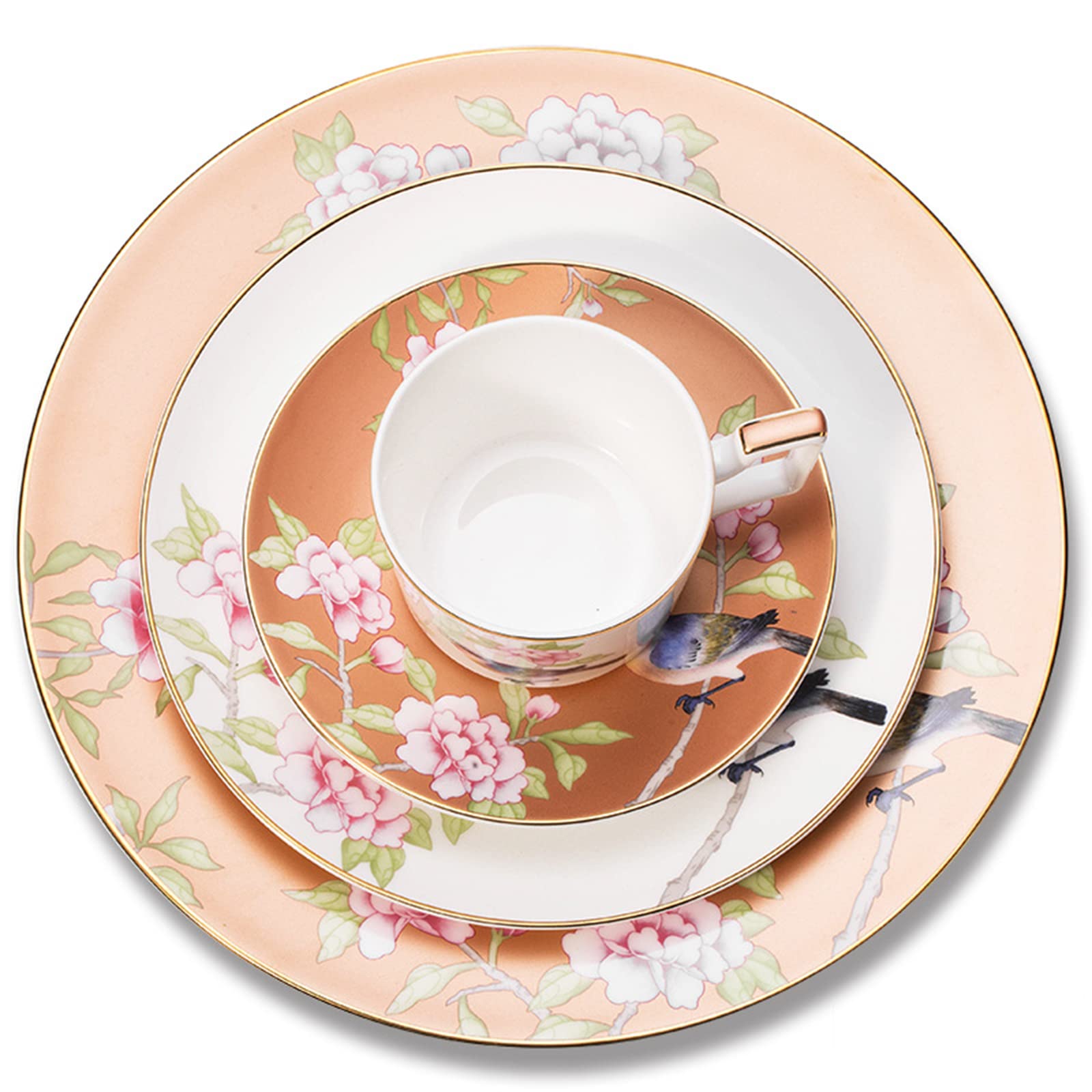 16-Piece Dinnerware Sets,Round Dinner Plates , Scratch Resistant, Lead-Free, Microwave, Oven, and Dishwasher Safe