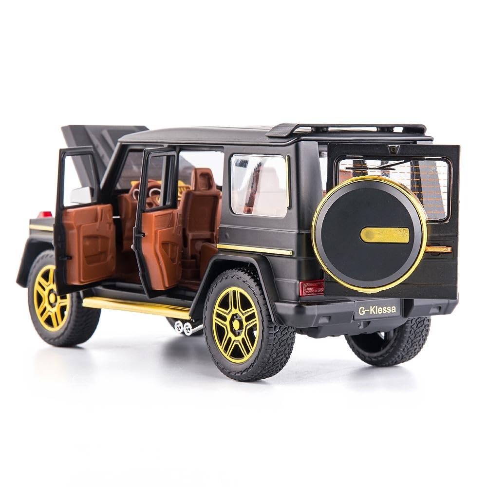 BDTCTK 1/24 Benz G63 AMG Model Car, Zinc Alloy Pull Back Toy car with Sound and Light for Kids Boy Girl Gift (Black)