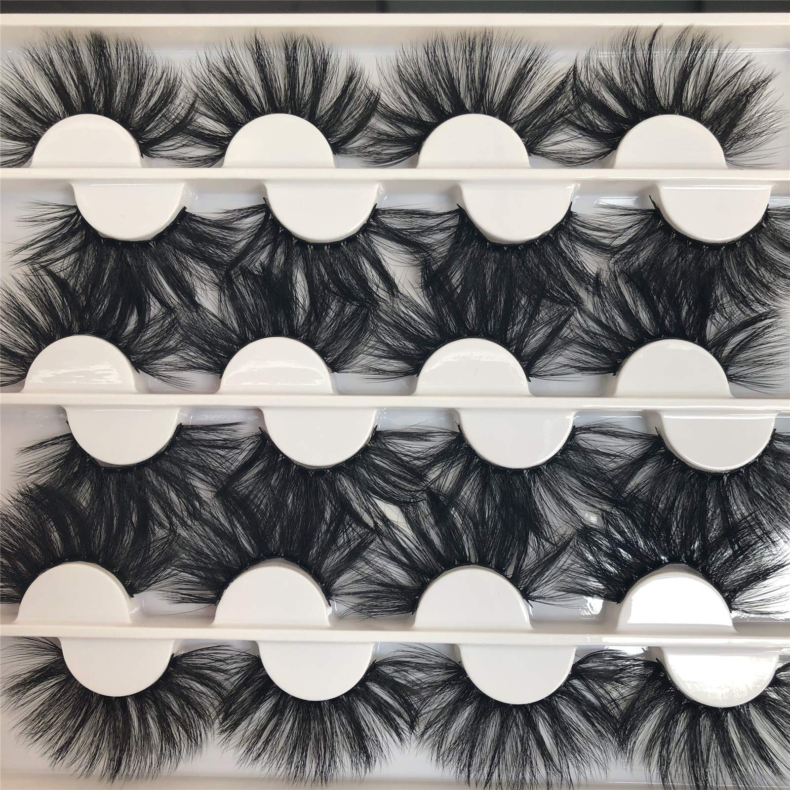 25MM Dramatic Mink Eyelashes 3D Long Handmade Luxurious Soft Volume 12 Pairs Thick Crossed Lashes Pack