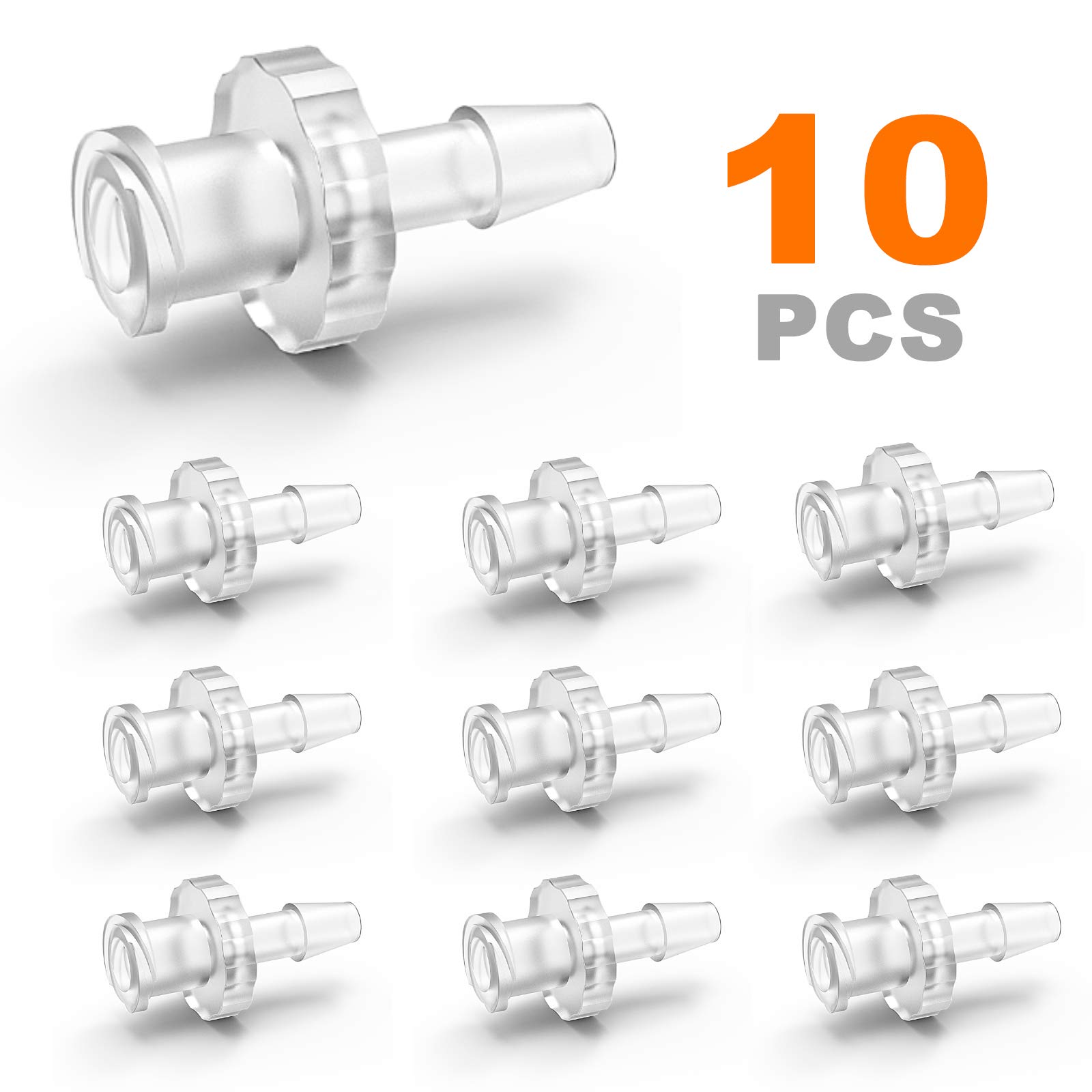 Ks-Tek 10pcs 1/8 Inch Barb Female Luer Tapered Syringe Fitting (Polyprop) Luer Lock Tapered Connector Syringe Fitting