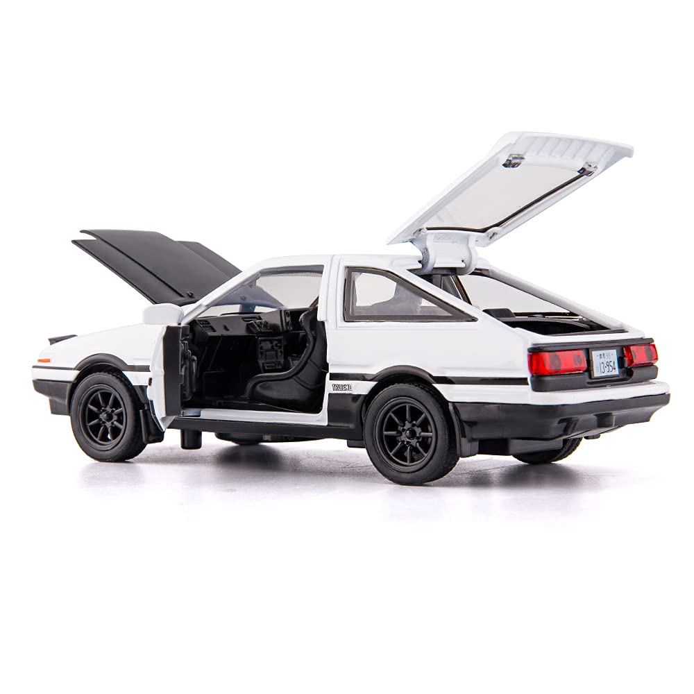BDTCTK 1/32 AE86 Initial D Model Car, Zinc Alloy Pull Back Toy car with Sound and Light for Kids Boy Girl Gift(Black)