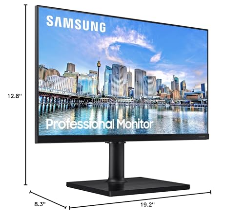 SAMSUNG FT45 Series 22-Inch FHD 1080p Computer Monitor, 75Hz, IPS Panel, HDMI, DisplayPort, USB Hub, Height Adjustable Stand, 3 Yr WRNTY (LF22T454FQNXGO),Black