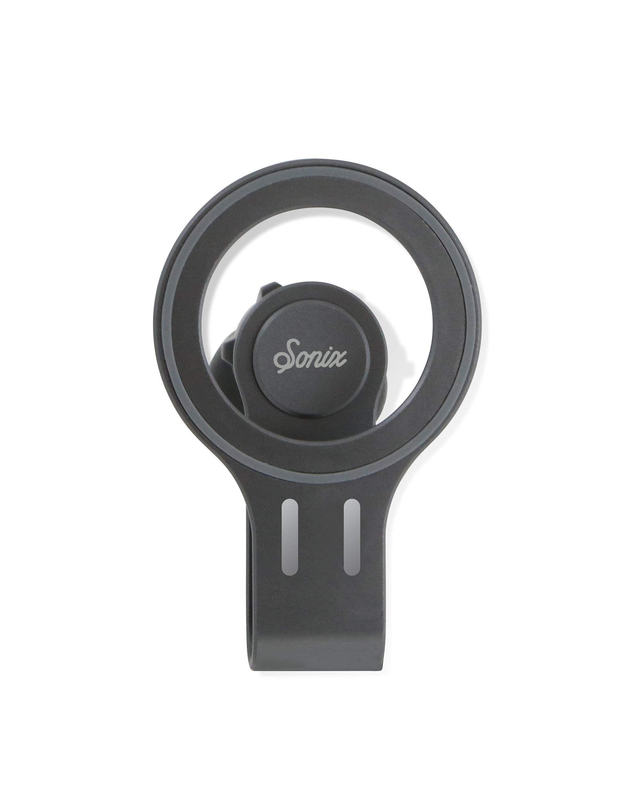 MAGNETIC LINK Car Mount, Compatible with MagSafe Cases and MagSafe Wireless Charger for iPhone 15, 14, 13, 12 series, Hands Free Cell Phone Holder with Secure Vent Clip - Graphite
