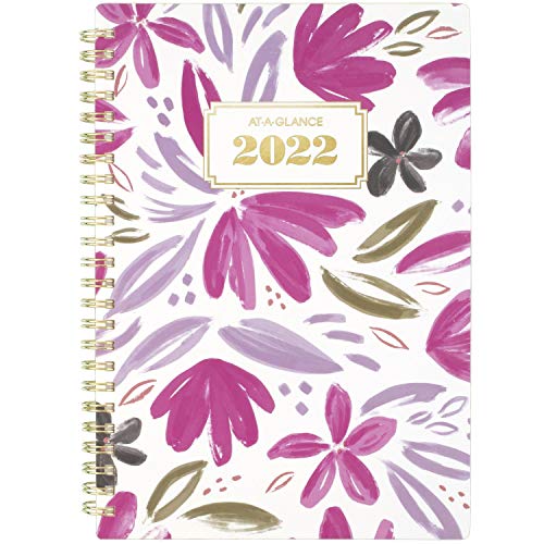 2022 Weekly & Monthly Planner by AT-A-GLANCE, 5-1/2" x 8-1/2", Small, BADGE Floral (1565F-200)