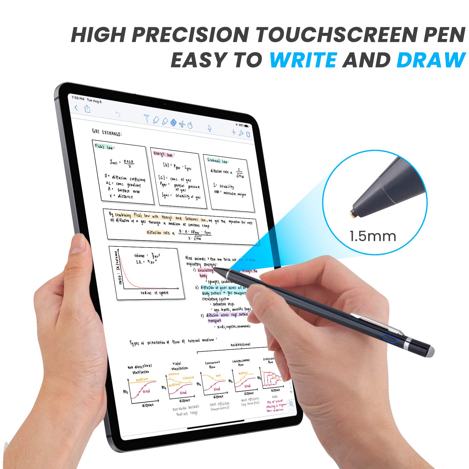 Stylus Pen for Kindle Fire HD Tablet, EDIVIA Digital Pencil with 1.5mm Ultra Fine Tip Pen for Kindle Fire HD Tablet Stylus, Black