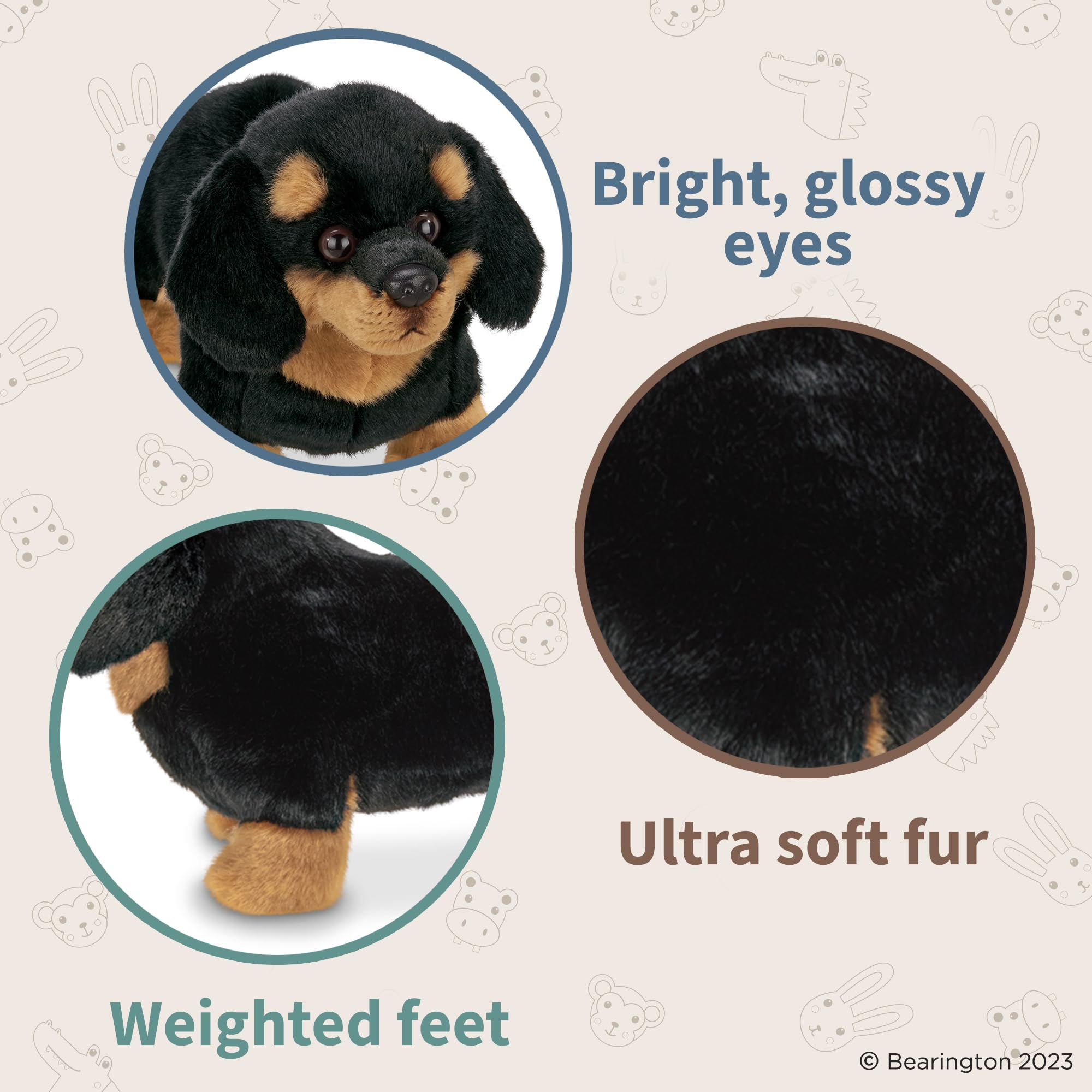 Bearington Harley The Dachshund Stuffed Animal, 13 Inch Weiner Dog Stuffed Animal