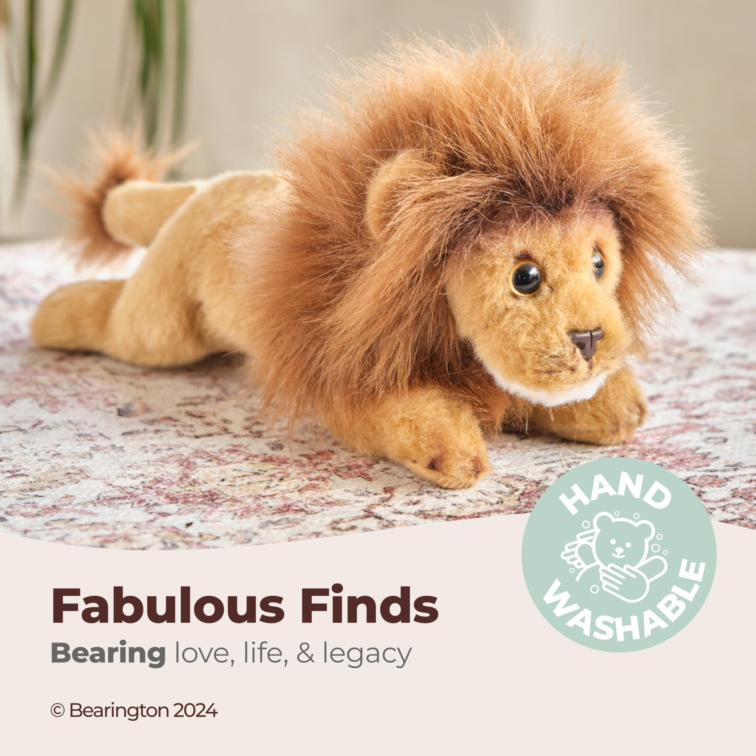 Bearington Lil' Prince Small Plush Stuffed Animal Lion, 9 inches