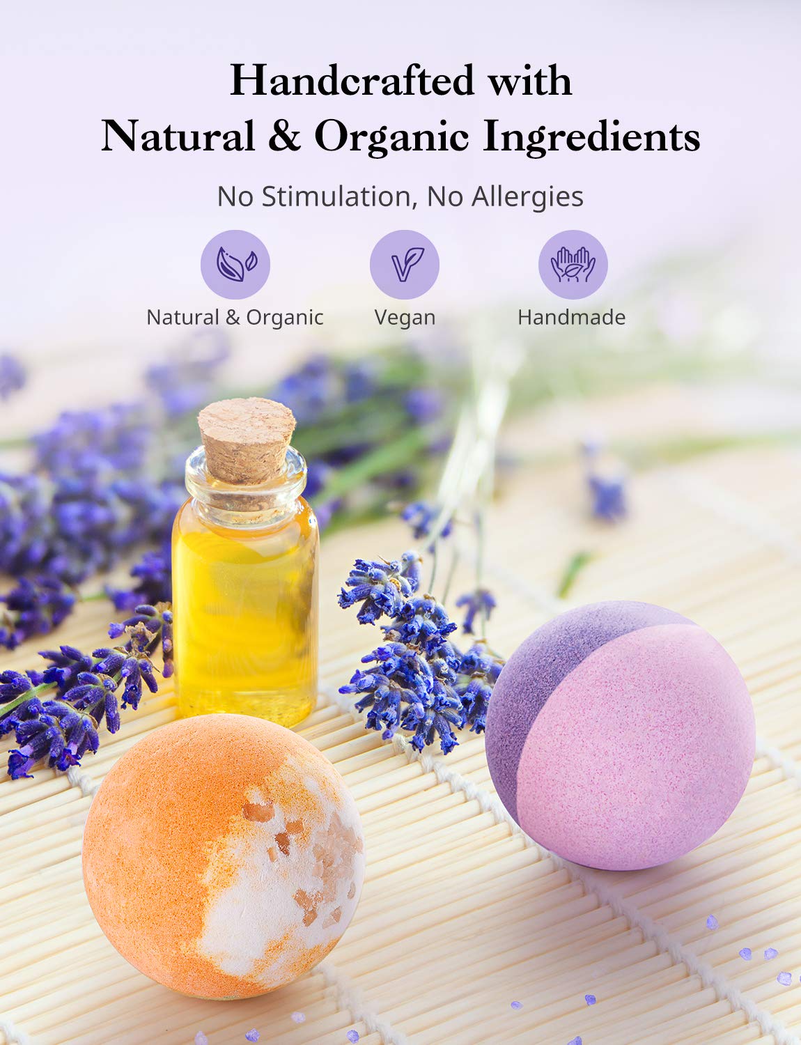 Bath Bombs 12 PCS Gift Set, Ribivaul Handmade Natural & Organic Bath Bomb with Rich Bubbles and Colors, Idea Mother's Day Gift for Men/Women/Kids/Friends