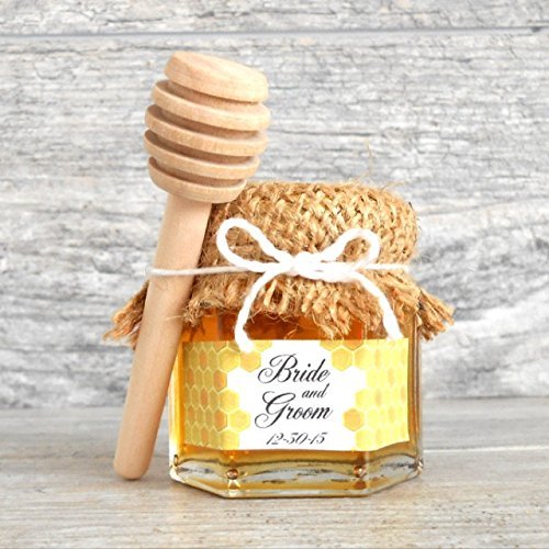 Creative Hobbies® 24 Pack of Mini 3 Inch Wood Honey Dipper Sticks, Server for Honey Jar Dispense Drizzle Honey, Wedding Party Favors
