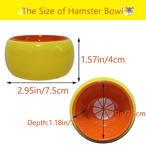 Tfwadmx 2 Pcs Hamster Food Bowl, Small Animals Ceramic Feeding Water Dish for Guinea Pig Rat Hedgehog Rabbit Gerbil Mouse Rodent