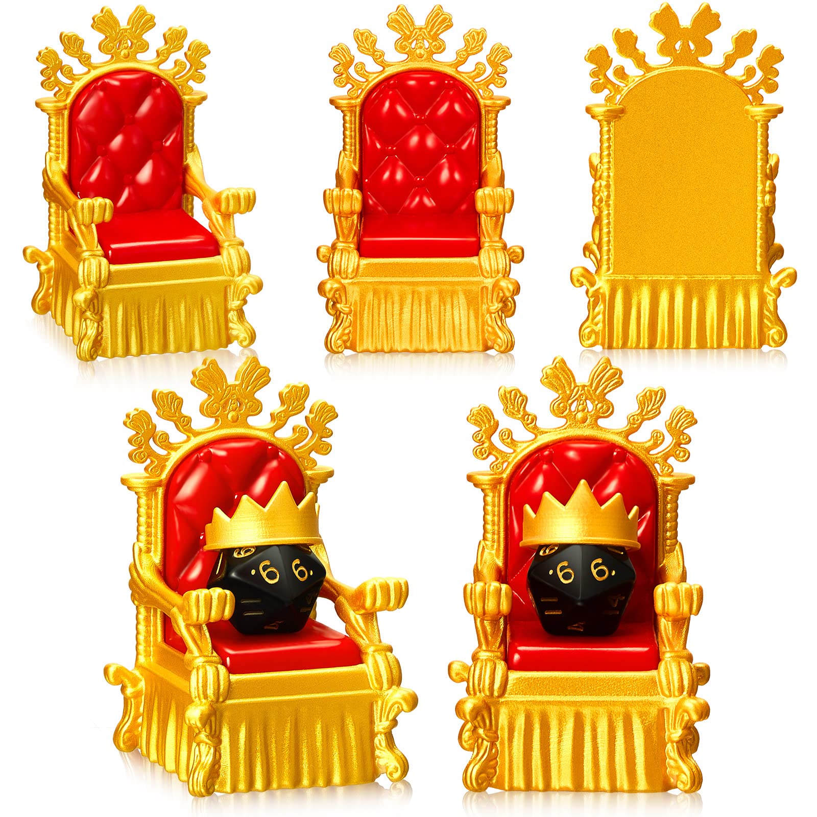 2 Pcs Dice Jail and Crit Crown, Lucky Throne Miniature Throne Chair for Dice Games Accessories Gift