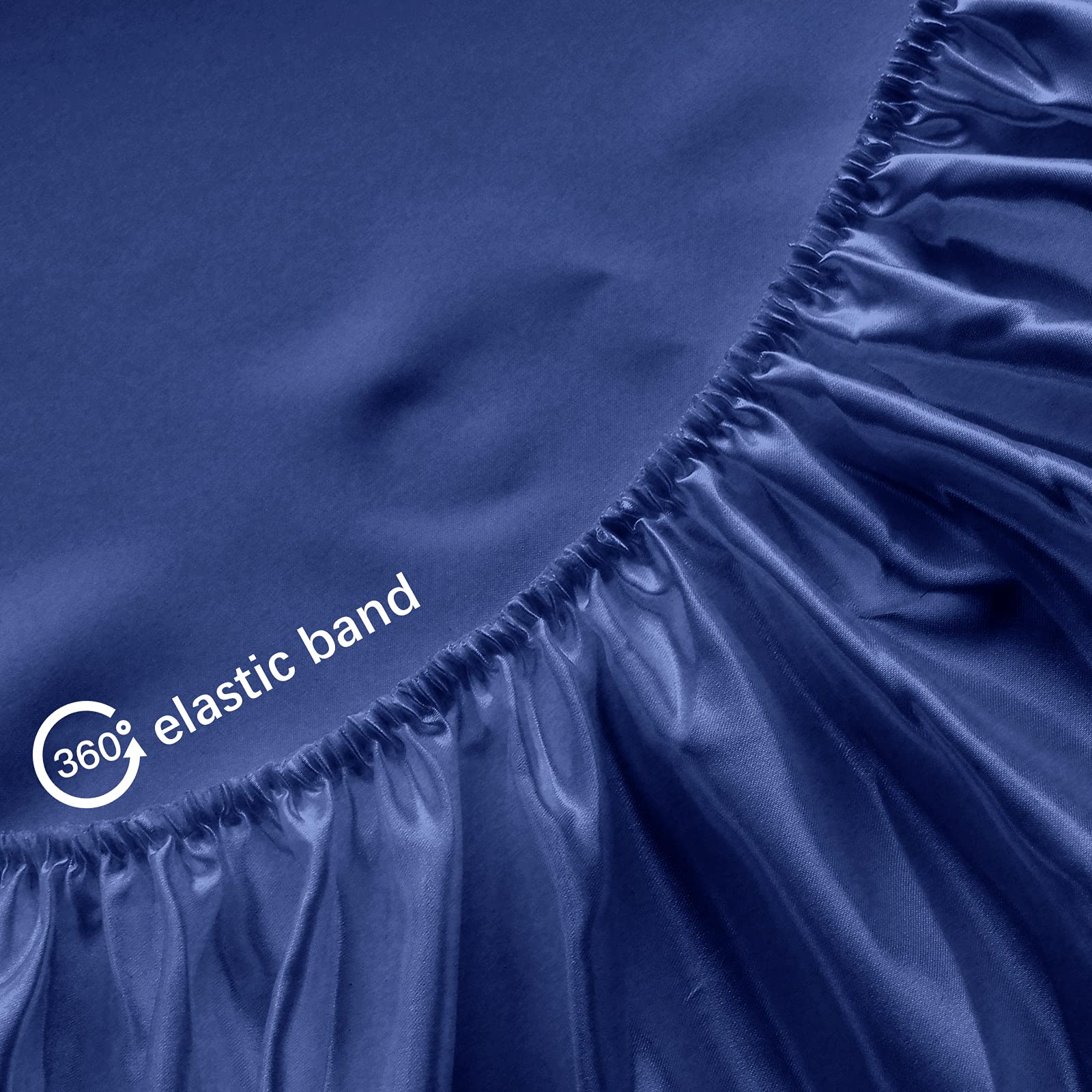 Satin Bassinet Sheets Fit for Rectangle, Hourglass, Oval Bassinet Mattress, 2 Pack, Great Protect for Baby Hair and Skin, Ultra Soft Satin Cradle or Bassinet Sheets, White & Navy Blue