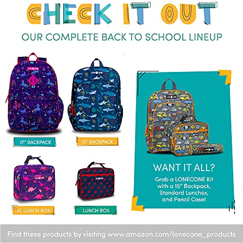 Lone Cone Kids' Insulated Lunch Box - Fun Patterns for Boys and Girls, Snack-O-Saurus, Standard