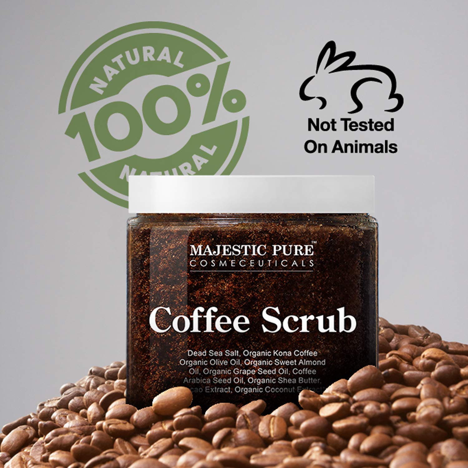 Majestic Pure Cellulite Hot Cream (9 oz) and Coffee Scrub (10 oz) Bundle