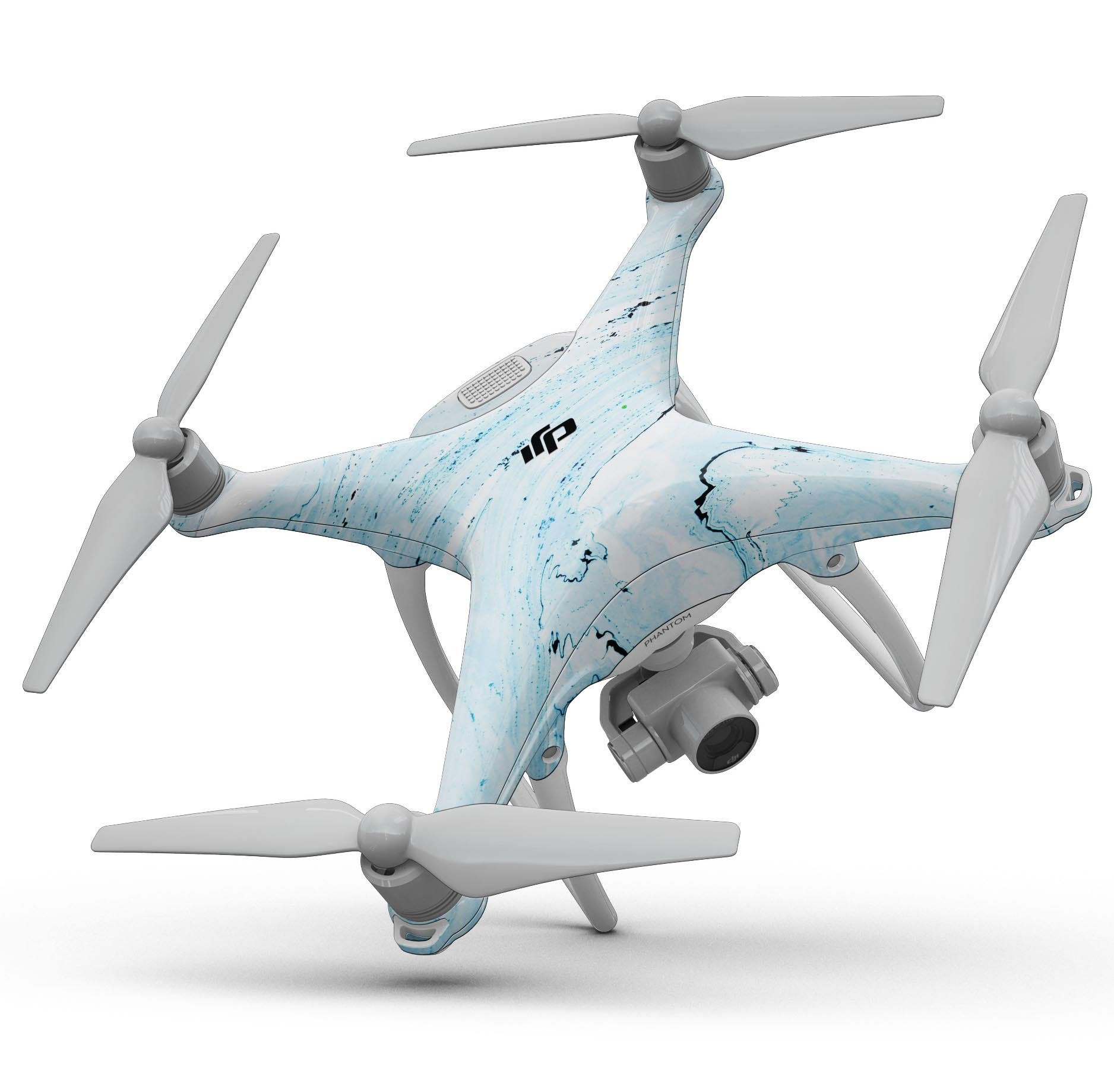 Design Skinz Design Skinz Ocean Blue Textured Marble Full-Body Wrap Decal Skin-Kit Compatible with The Drone DJI Phantom 3/Phantom 3 Pro