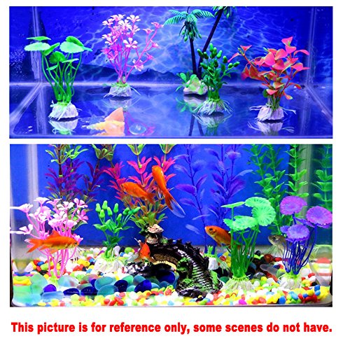 CousDUoBe Artificial Aquatic Plants 11 Pcs Small Aquarium Plants Artificial Fish Tank Decorations,Used for Household and Office Aquarium Simulation Plastic Hydroponic Plants