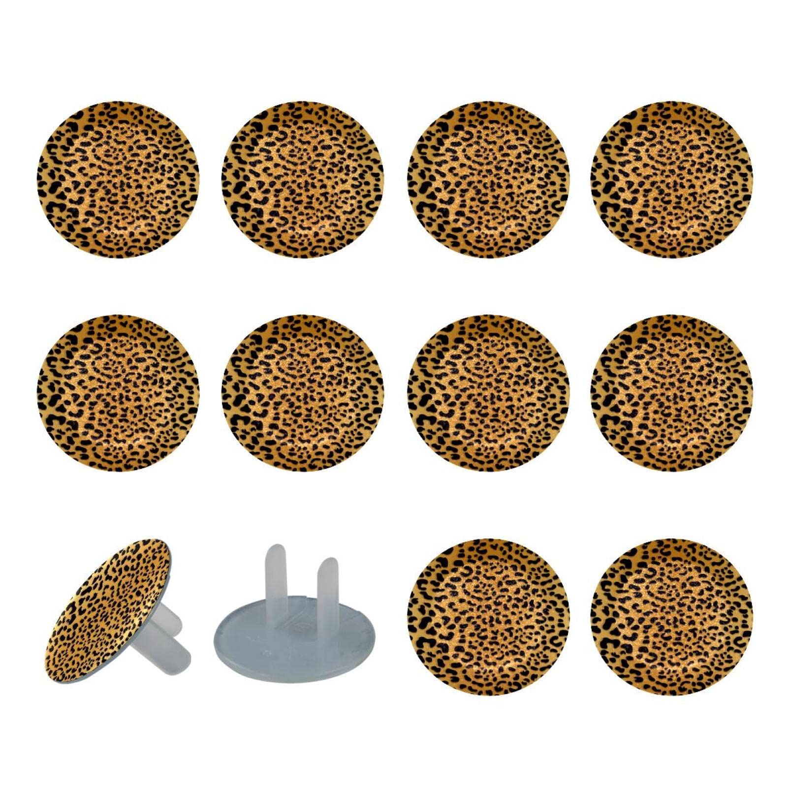 24 Pack Leopard Print Background Outlet Covers Baby Proofing Plug Covers