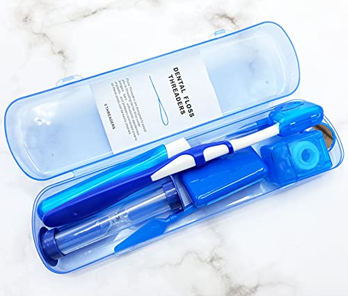 EvaGO Portable Orthodontic Care Kit Orthodontic Toothbrush Kit Travel Oral Care Kit(8pcs/Set)- Blue