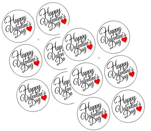 CakeSupplyShop Item#HH2-120ct Happy Day Valentine's Red Heart Elegant Party Favor Stickers Envelope Seals