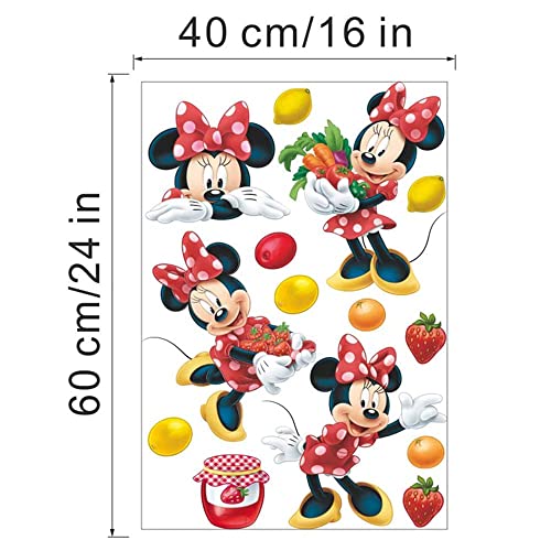 SchwartsCount-Minnie Mouse Wall Decals, Minnie Mouse Wall Stickers, Disney Minnie Wall Decals, Removeable Vinyl Cartoon Peel and Stick Large Sticker
