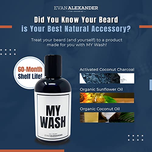 Evan Alexander Fine Grooming MY Wash Detoxifying Beard Shampoo, Fresh, 4 Fluid Ounces