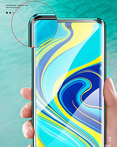 EabHulie Redmi Note 9 Pro Case, 360° Full Body Transparent Tempered Glass with Magnetic Adsorption Metal Bumper Case Cover for Xiaomi Redmi Note 9S / 9 Pro / 9 Pro Max Silver