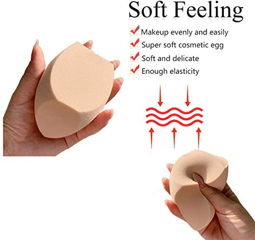 Makeup Sponge Blender & Holder, BIG & SOFT Beauty Makeup Blender Puff Foundation Sponges Set, Applicator Beauty Blending Blenders & Sponge Holder, Concealer Sponge for Liquid Powder Sunscreen (A SET)